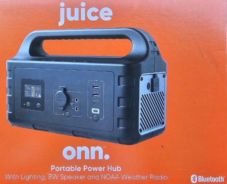 Onn 100069441 Portable Power Hub with Lighting 8W Speaker and NOAA ...
