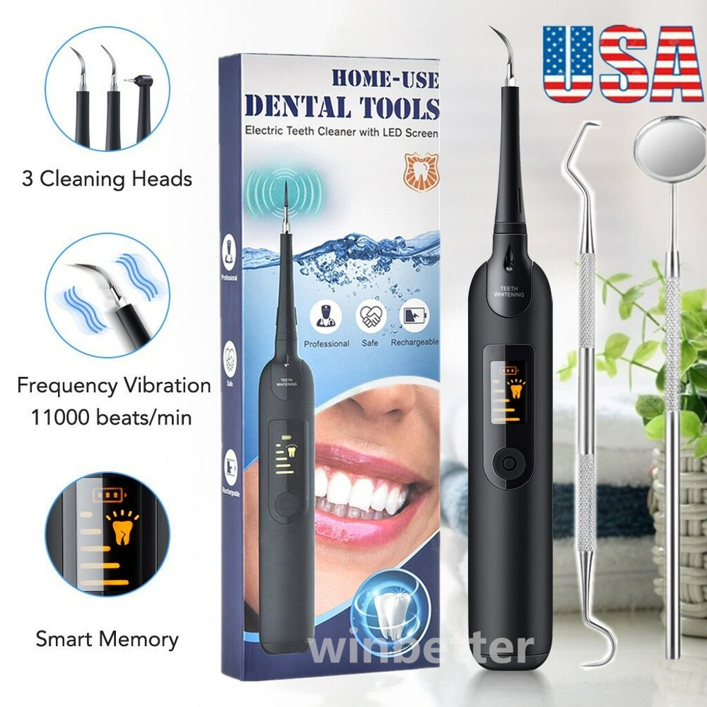 Tartar Scaler Electric Ultrasonic Dental Calculus Remover Tooth Plaque ...