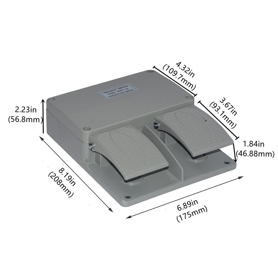 Momentary Double 2 Foot Switch Pedal Control Aluminium Alloy Electric ...