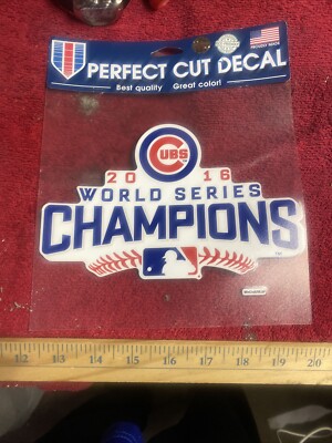 Chicago Cubs 2016 World Series Champions, Clear Window Decal, Static ...