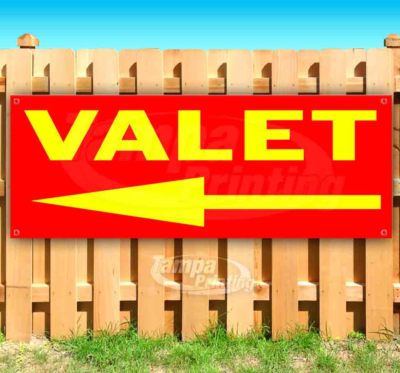 VALET LEFT RED/YEL Advertising Vinyl Banner Flag Sign Many Sizes ...
