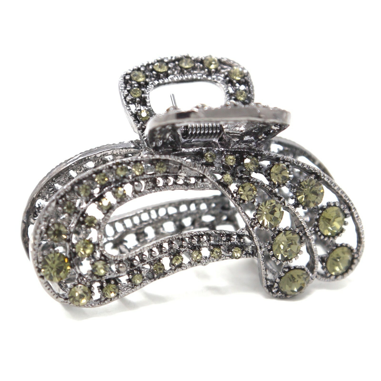 2.8 inch metal water-drop woman hair claws clip pin black - gray color ...