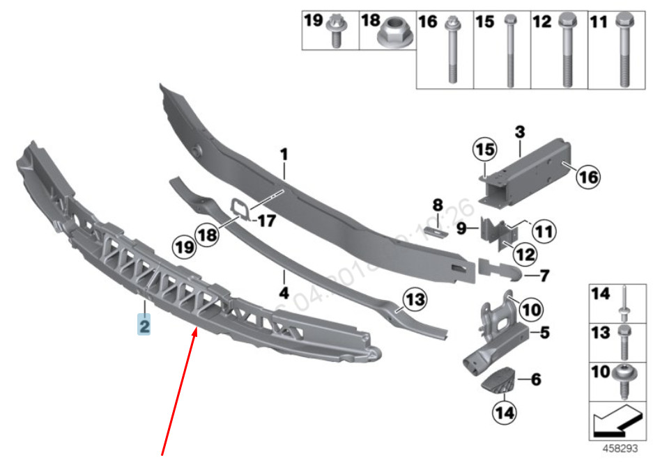 NEW BMW 3 F35 FRONT BUMPER ABSORBER FOAM 51117307239 7307239 2015 OEM ...