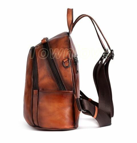 Women's Genuine Real Cow Leather Backpack Handbag Purse Satchel Travel ...