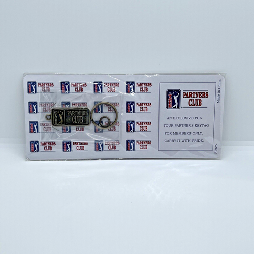 PGA Partners Club Golf Key Chain Key Tag Ring Metal Brass Tone P1926 ...