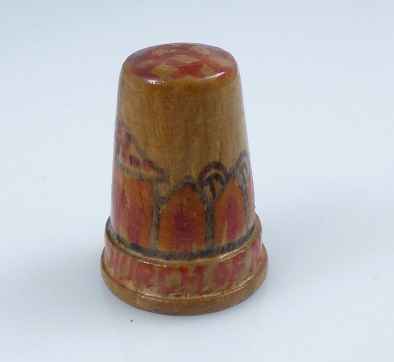Vintage Israel Wooden Sewing Thimble Church of All Nations Hand Painted ...