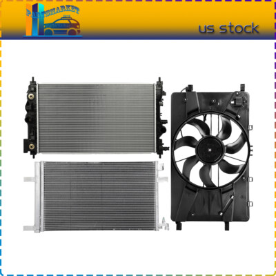 For 2010 11-2015 Chevrolet Cruze A/C Radiator Condenser and Cooling Fan ...