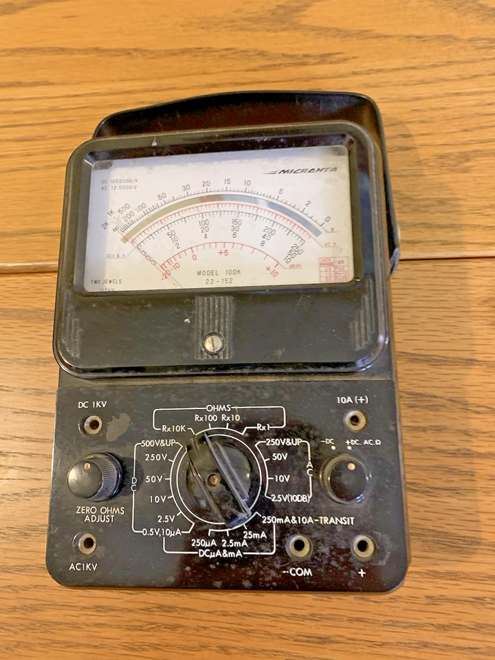 Micronta OHM, DCV & A Meter Model 100K 22-152 with manual | eBay