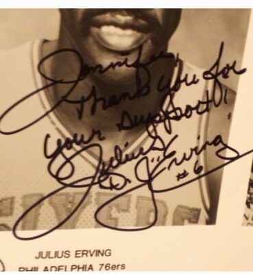 Julius Erving original blk & white picture, autograph 12 x 12 | eBay