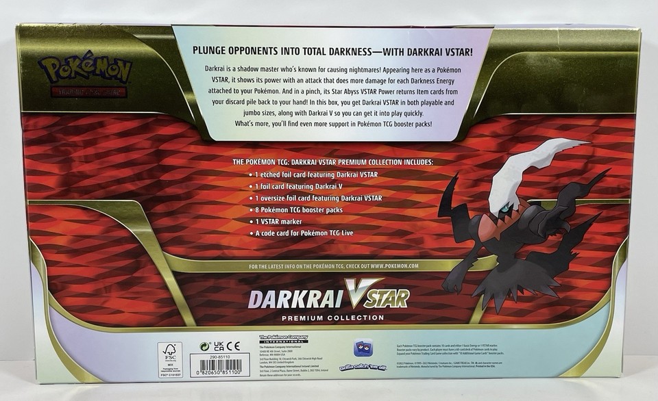 Pokémon Trading Card Game Darkrai VStar V Star Premium Collection Box ...
