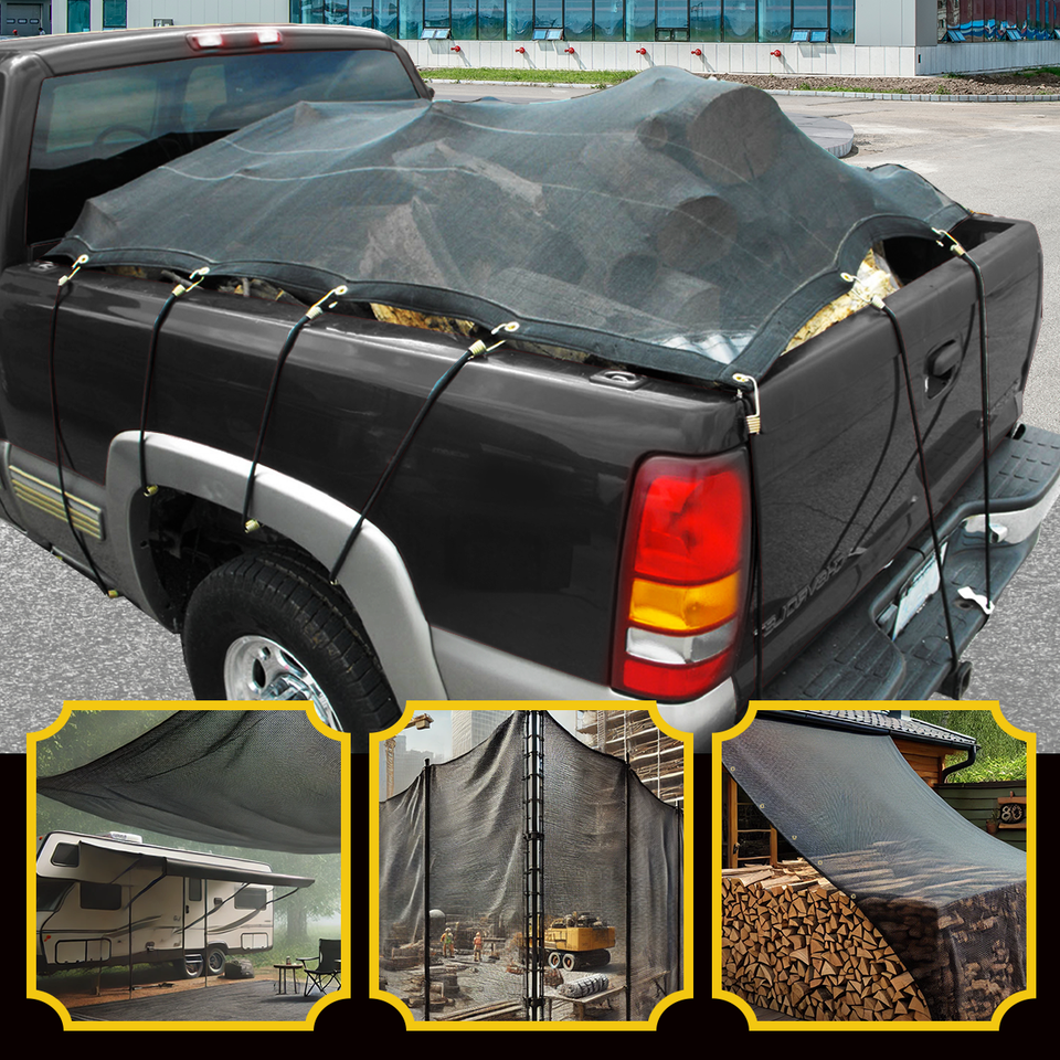 Core Tarps Heavy Duty Mesh Tarp Sun Shade Cover 60 % Blockage Black ...