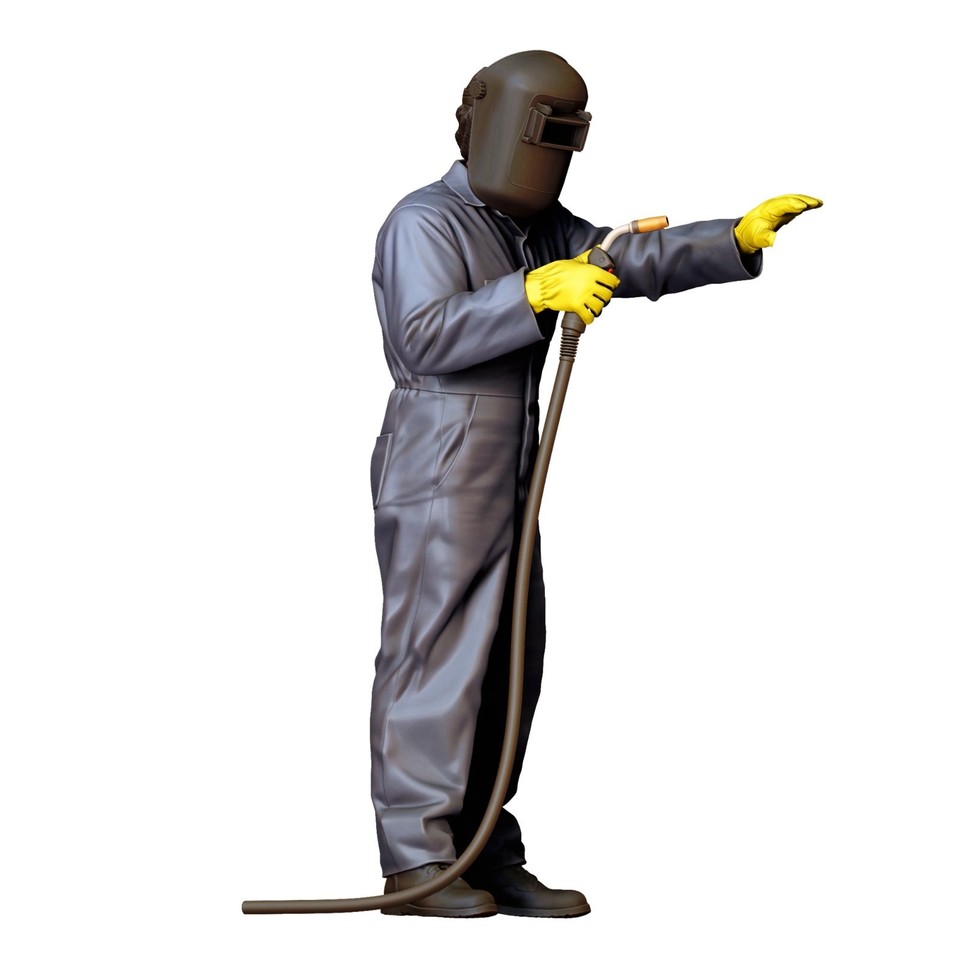 Welder Figure Resin 3d Printed Diorama Figure Unpainted Very Detailed ...