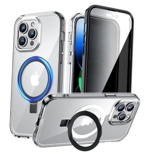 Privacy Case for with Magnetic Invisible Stand [120° iPhone 15 Pro ...