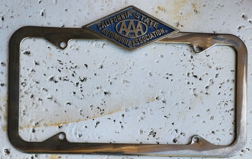 VINTAGE AAA CALIFORNIA STATE AUTOMOBILE ASSOCIATION LICENSE PLATE FRAME ...