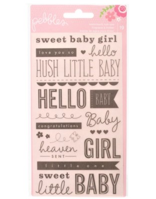 Pebbles "Sweet Baby Girl" Rub Ons 19pc American Crafts Planner Photo ...