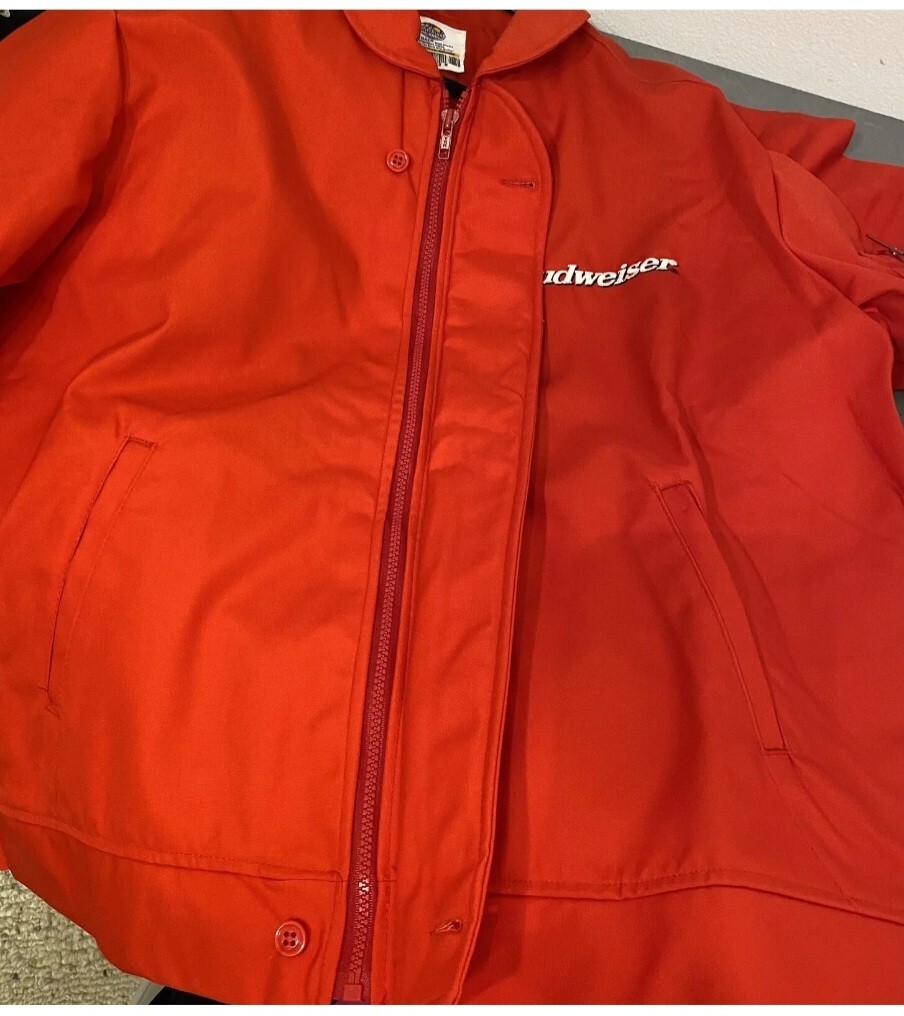 🚨🔥Vintage Budweiser Red Uniform Jacket Delivey Beer Mens Med New Rare ...