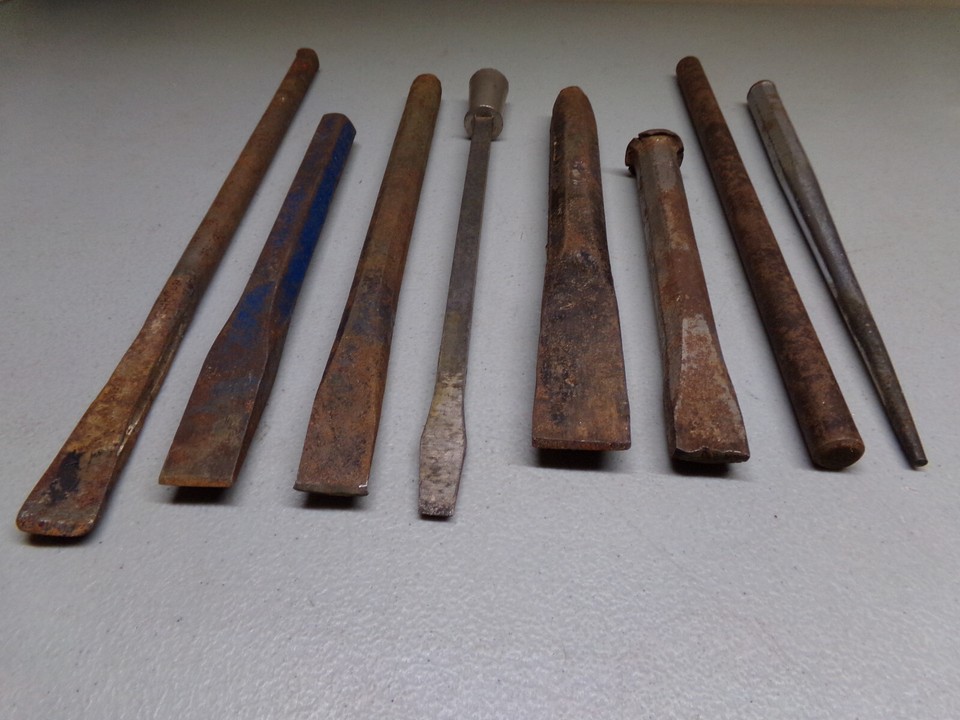 Lot of Over 80 pcs Vintage/Antique Steel Chisels,mostly Cold + Punches ...