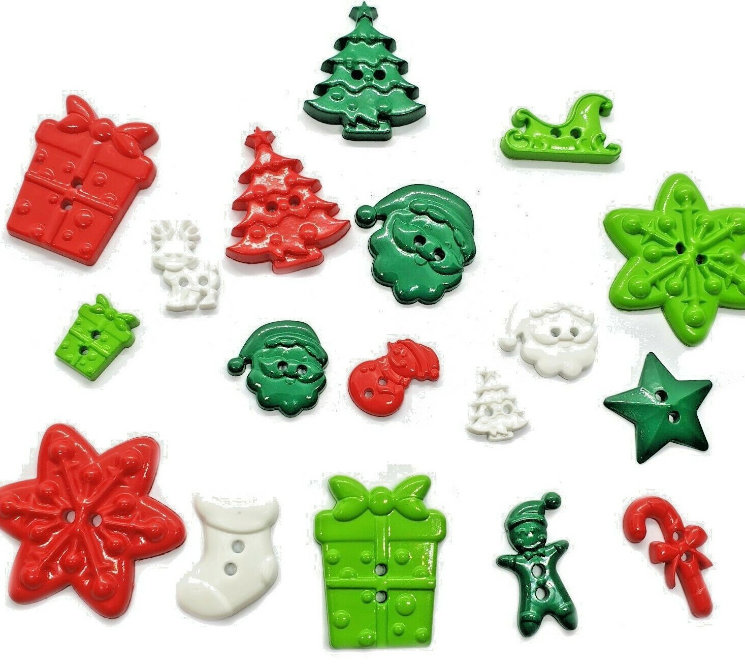 30pcs Mix Christmas theme Buttons 2 Holes red white green colors | eBay