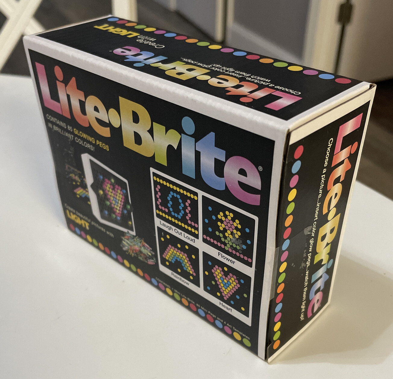 Lite Brite Mini Size 85 Colorful Mini Pegs and 4 Design Templates New ...