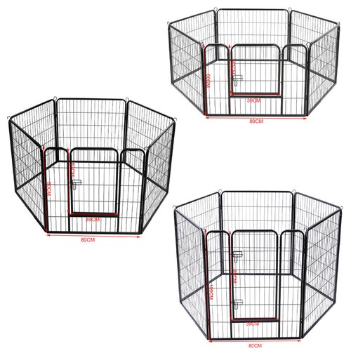 6 Panel Dog Pen Pet Puppy Playpen Metal Exercise Play Fence for Indoor ...