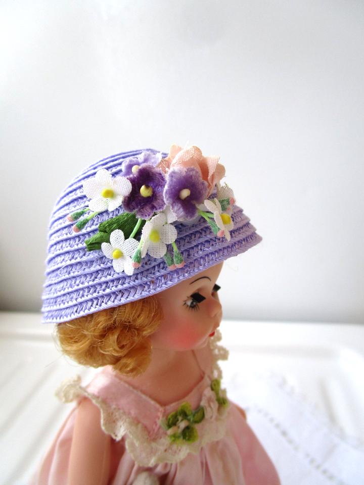 LILAC STRAW HAT WITH FLOWERS FOR MADAME ALEXANDER CISSETTE OR ...