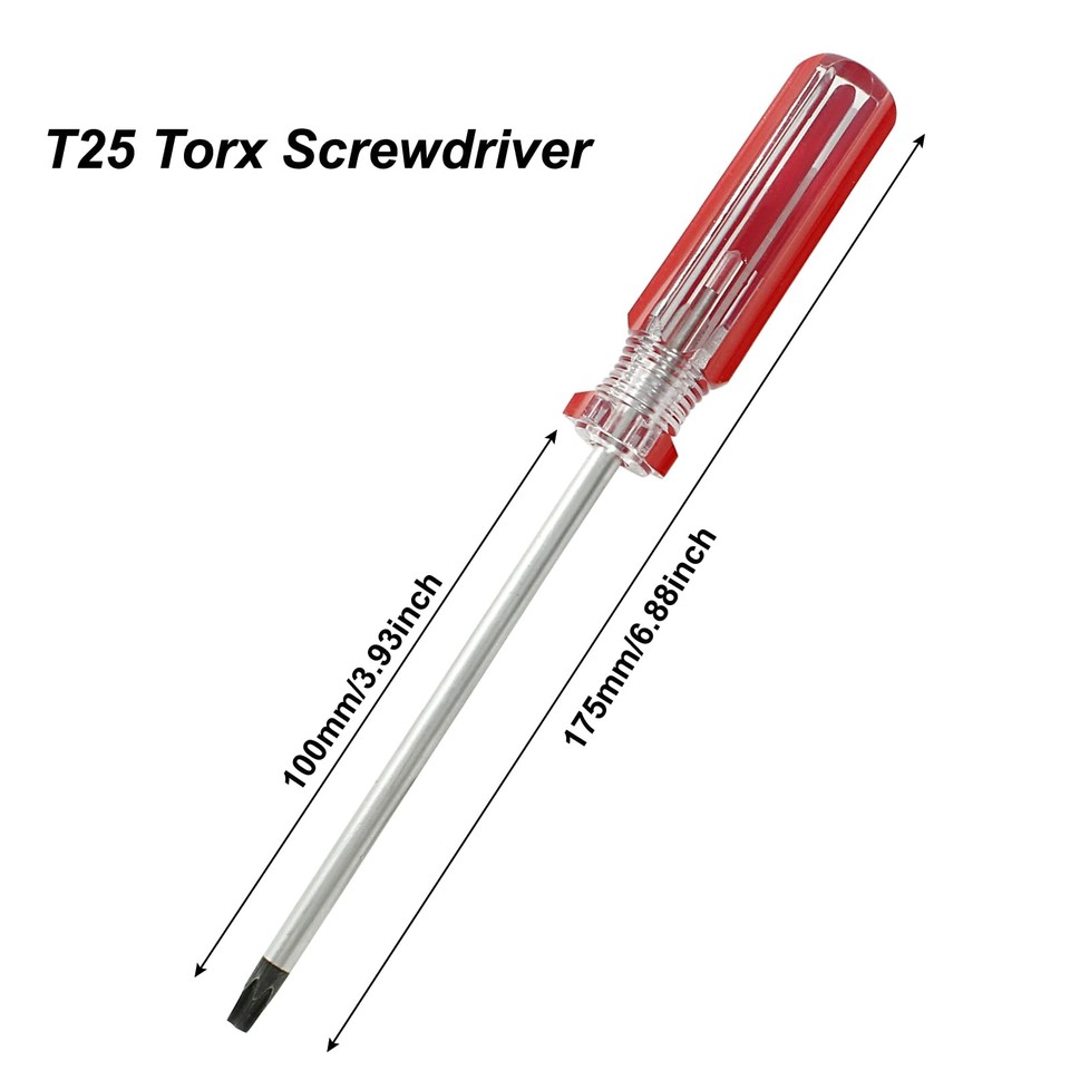 T25 Torx Screwdriver, 100mm(4 Inch) Long Magnetic Tip, 6 Point Star ...