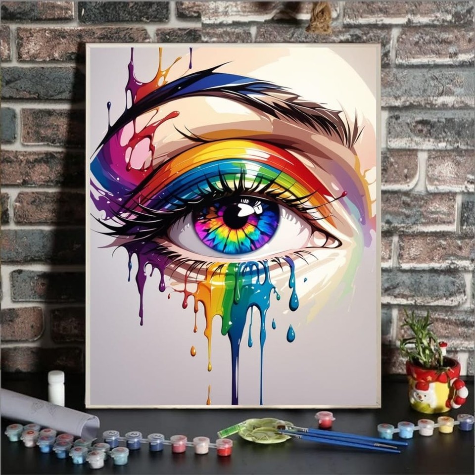 Colorful Eye Paint by Numbers Kit for Adults DIY Color Adult Paint by ...