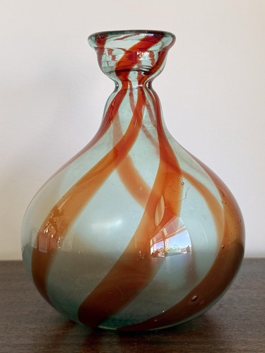 Vintage Blenko Handmade Glass 828S Balloons Vase in Antique Green ...