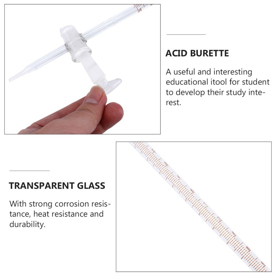 1pc Acid Burette Tool Chemical Glass Apparatus For Junior High School ...