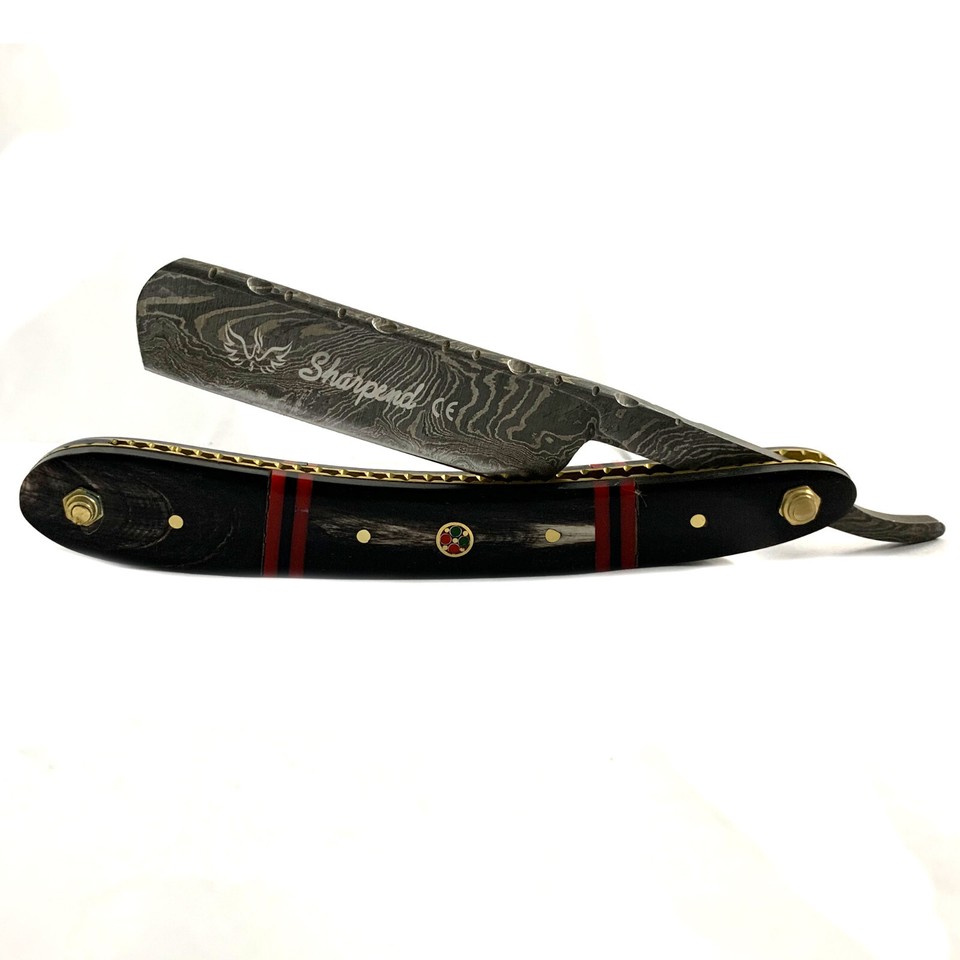 Damascus Steel Straight Razor Cut Throat Barber Salon Shaving Razor ...