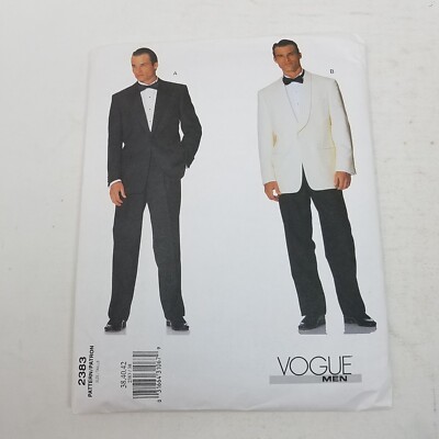 Vogue Men Sewing Pattern 2383 Suit Tuxedo Blazer Jacket Pants Mens sz ...