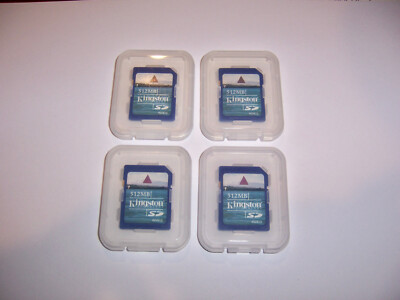 Lot of 4pcs New 512mb Kingston SD Memory Cards, 512 MB Secure Digital ...