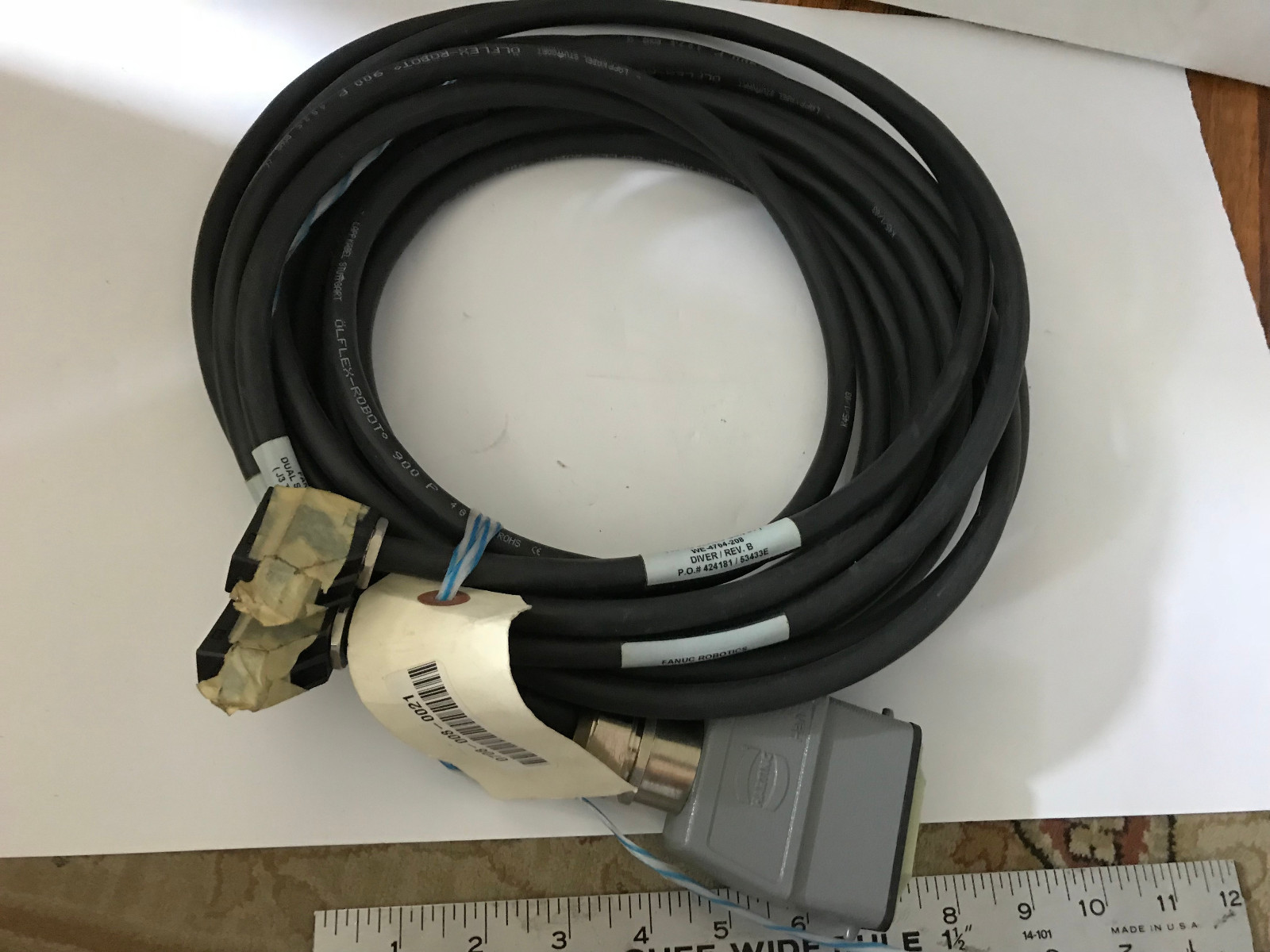 NEW FANUC WE-4764-208 ROBOTICS DUAL SERVO GUN MOTOR CABLE OLFLEX-ROBOT ...