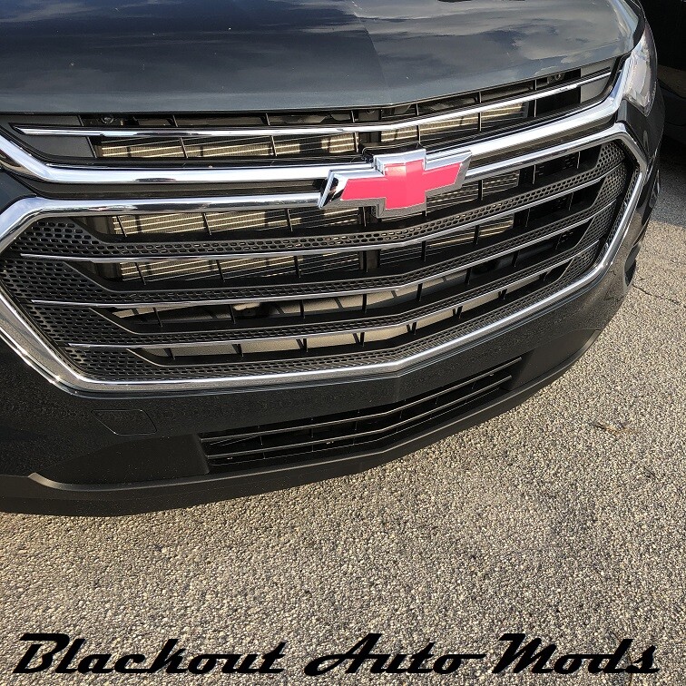 Pink Chevy Bowtie Outline Pink Grille Bowtie Emblem Vinyl Overlay