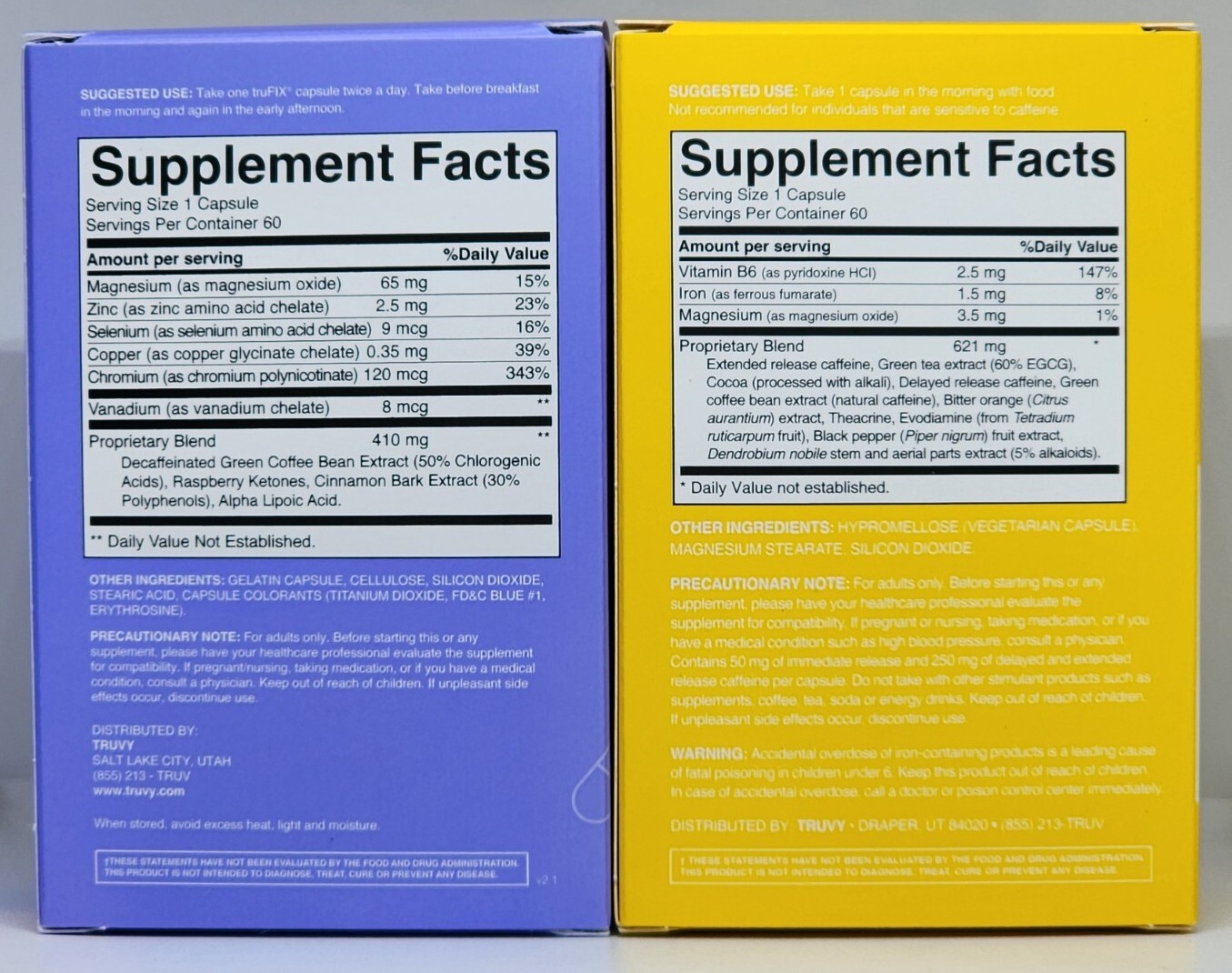 TruVision Truvy TruFix & Trim Energy and Weight Loss Combo 1 Month 30 ...