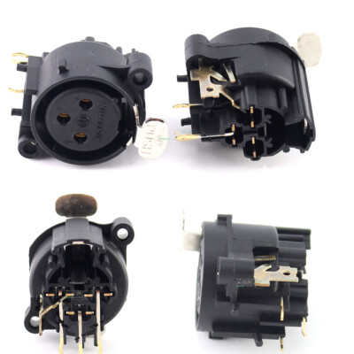 MIC 3 PIN XLR FEMALE SOCKET CHASSIS PCB PANEL MOUNT AUDIO VIDEO ...