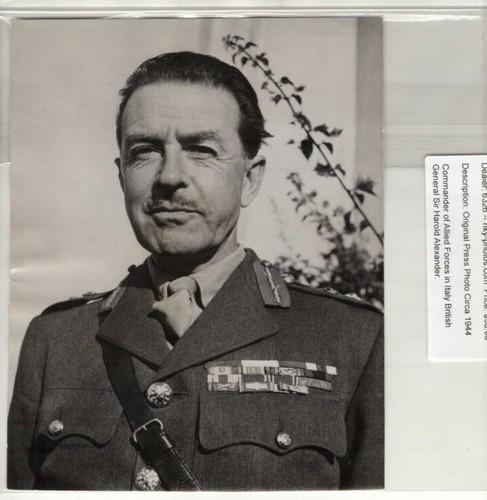 1944 General Harold Alexander Allied Commander in Italy Original News ...