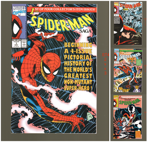 Spider-Man Saga 1 2 3 4 complete lot VF/NM 1991 Marvel Venom Sabertooth ...