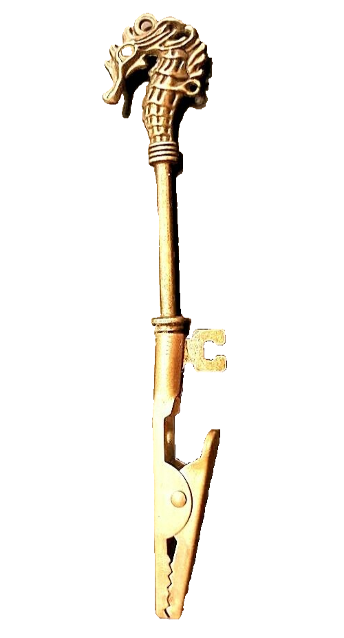 Gallant Seahorse Key Roach Clip - 4 1/2" Antiqued Vintage Bronze | eBay