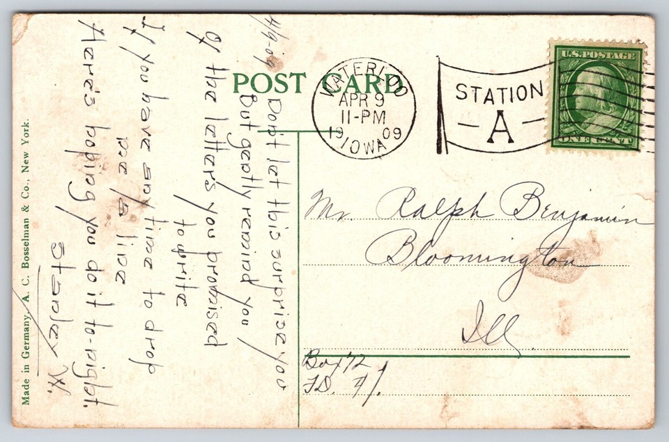 VINTAGE OLD POSTCARD ANTIQUE COURT HOUSE BUILDING STATUES WATERLOO IOWA ...