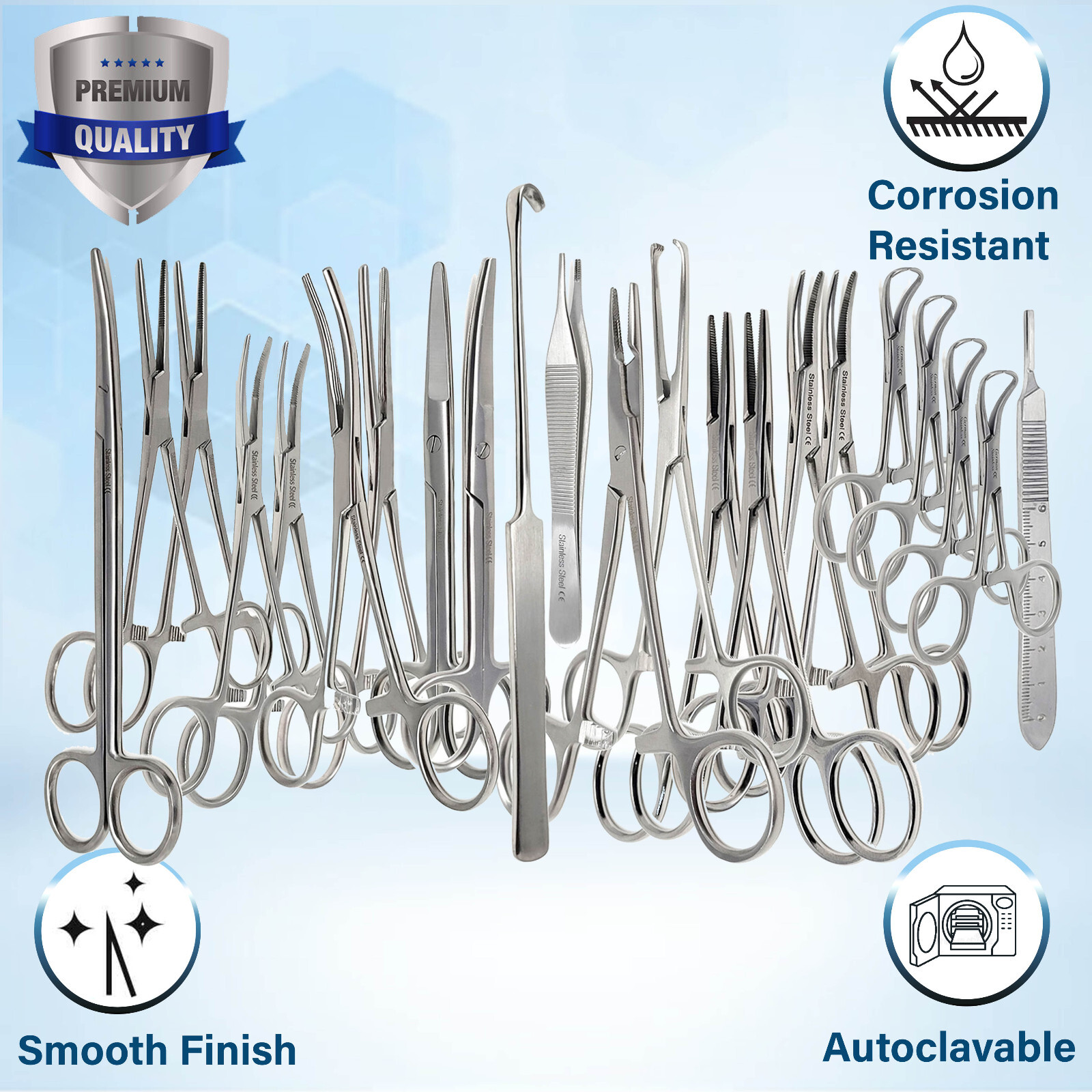 72 Pcs Bitch Spay Pack Kit Set Surgical Veterinary Instruments German ...