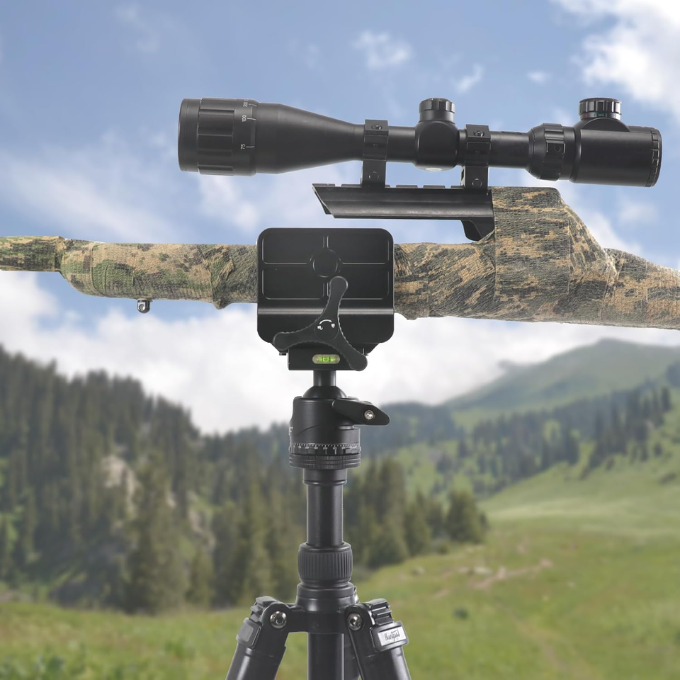 Universal Gun Rifle Clamp Shooting Tripod Rest with Arca-Swiss Rail 1/4 ...