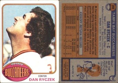 Dan Ryczek 1976 Topps #366 Card Tampa Bay Buccaneers FREE SHIP ...