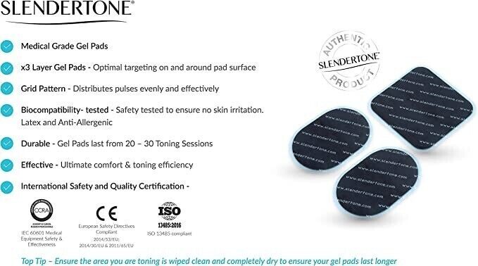 Slendertone Replacement Gel Pads ABS Belt - 3 Pads (1 Set) Best before ...