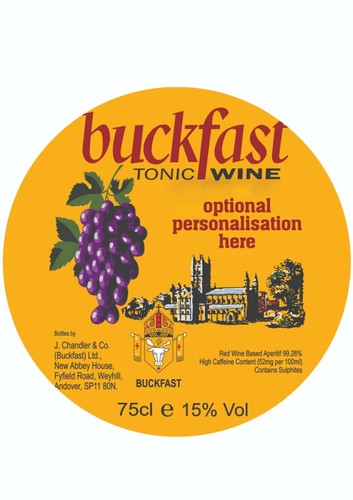 BUCKFAST tonic wine edible icing cake & cupcake toppers - add message ...