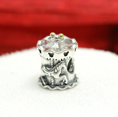 Authentic Pandora Sterling Silver with 14K Disney Parks Carousel Charm ...