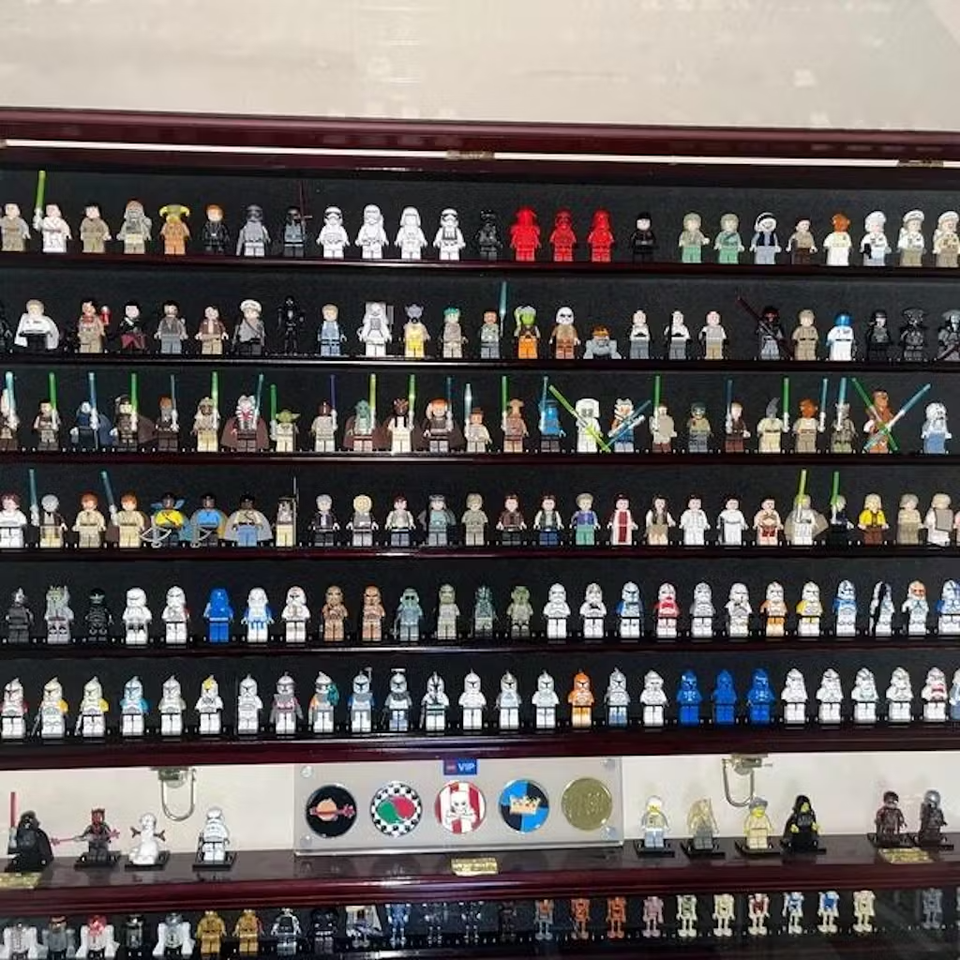 Collectibles Display Case Keys Matchbooks Minifigures Cherry Rack Wood ...