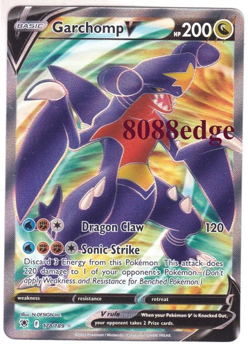 POKEMON "GARCHOMP V" #178/189 FULL ART HOLO ULTRA RARE - NEVER PLAYED ...
