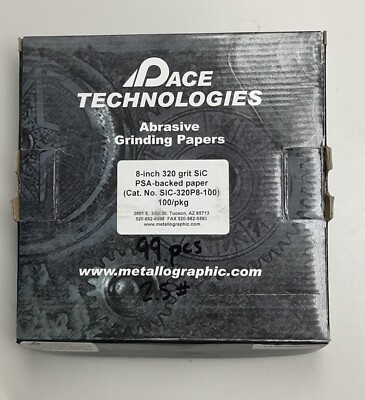 Pace Tech. 8" SiC Grinding Papers with PSA backed, 320 grit, SIC-320P8 ...