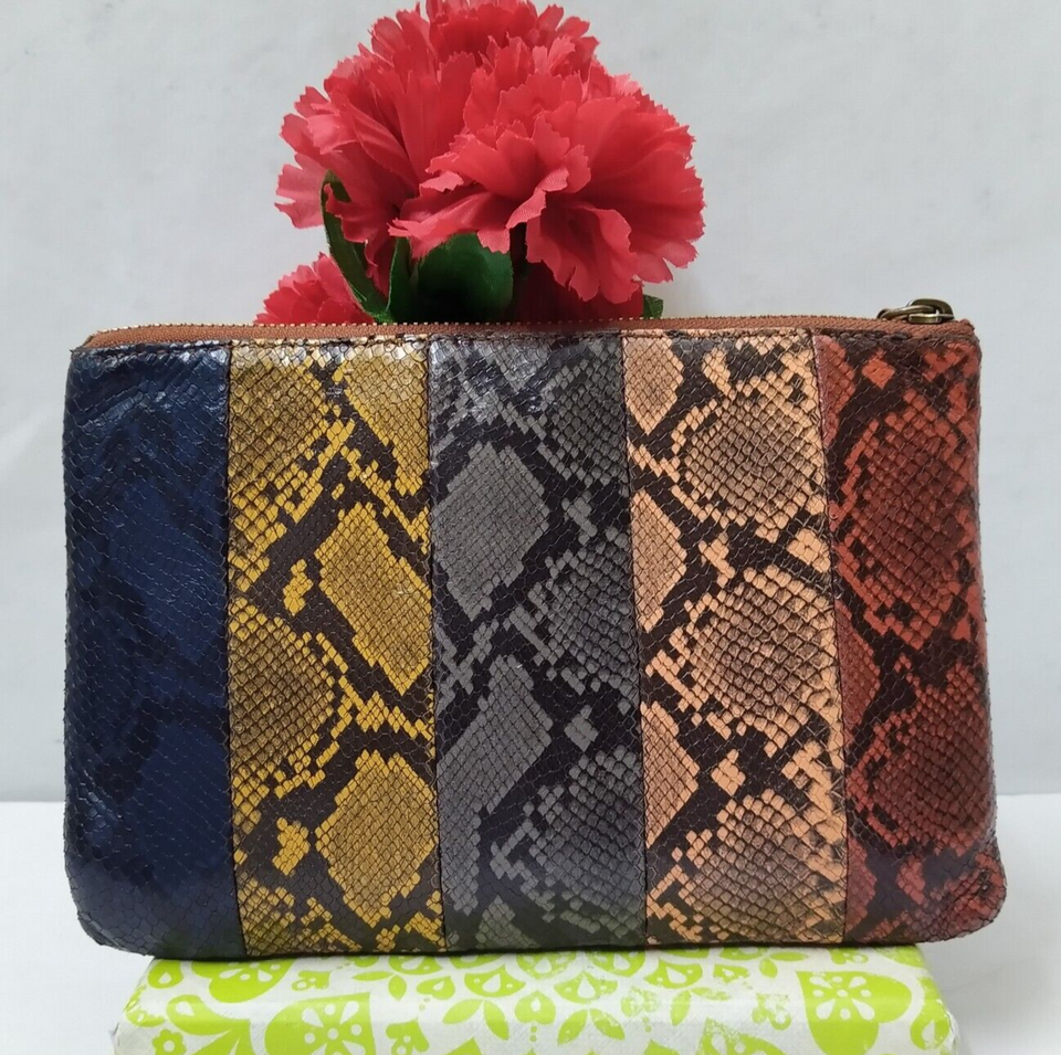 Madewell Multicolor Leather Stripe Snake Skin Emboss Zipper Credit Card ...